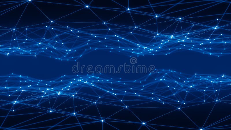 Blue Dot and Line Connection with Polygonal Technology Abstract ...