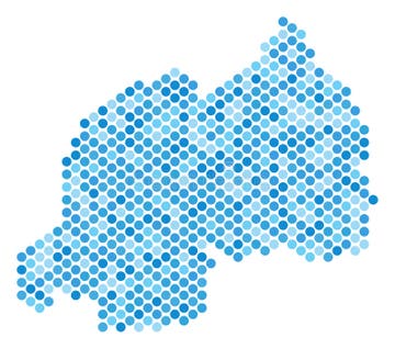 Blue Dot Rwanda Map stock vector. Illustration of dotted - 118740925