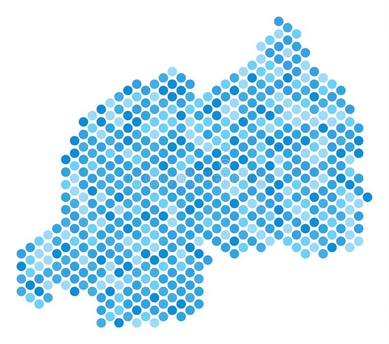 Blue Dot Rwanda Map stock vector. Illustration of dotted - 118740925