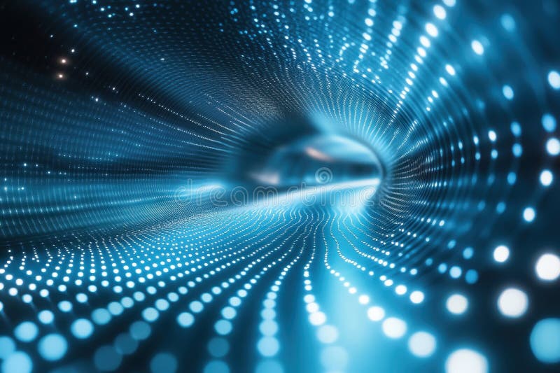 Blue Dots Create a Dynamic Tunnel, Visualizing Movement and Technology ...