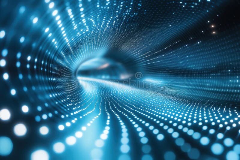 Blue Dots Create a Dynamic Tunnel, Visualizing Movement and Technology ...