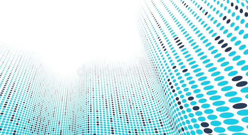 Blue Dots in 3D Perspective Vector Abstract Background, Multimedia ...