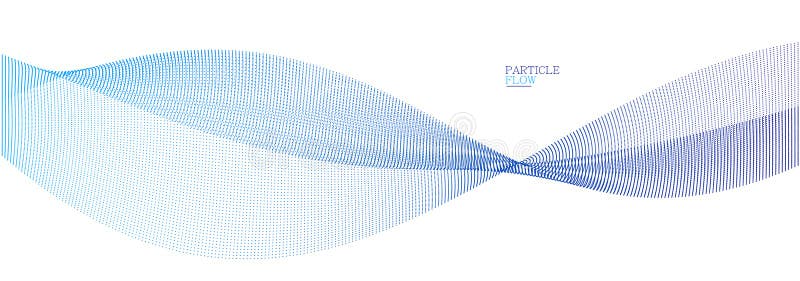 Blue Dots in Motion Vector Abstract Background, Particles Array Wavy ...