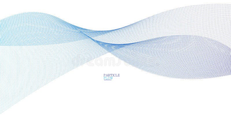 Blue Dots in Motion Vector Abstract Background, Particles Array Wavy ...