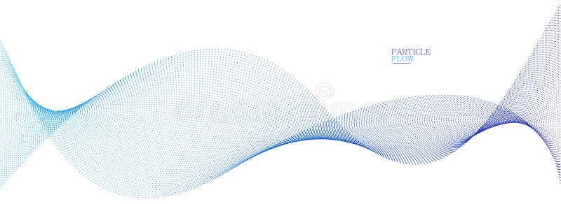 Blue Dots In Motion Vector Abstract Background Particles Array Wavy