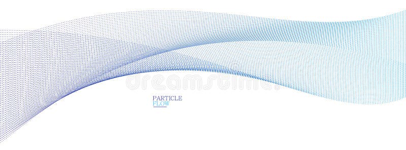 Blue Dots in Motion Vector Abstract Background, Particles Array Wavy ...