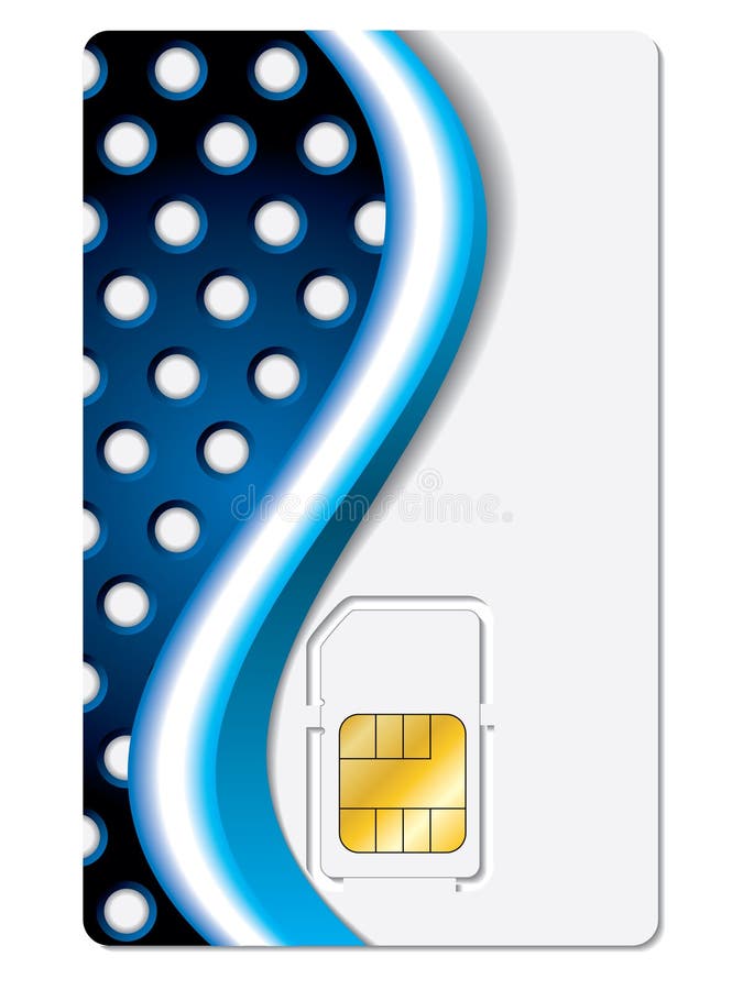 Blue Dots and Wave Sim Card Stock Vector - Illustration of card, phone ...
