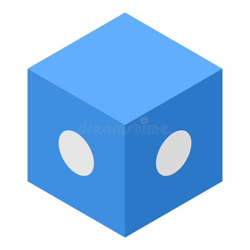 Blue Cube Icon, Isometric Style Stock Vector - Illustration of blank ...