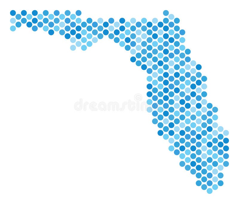 Blue Dot Florida Map stock vector. Illustration of florida - 118740364