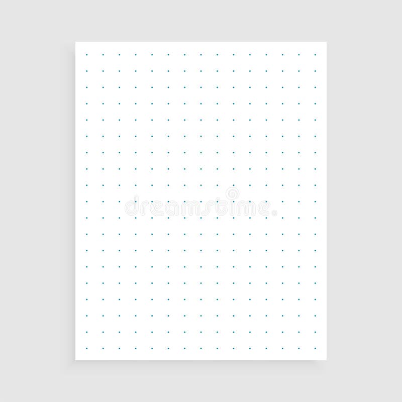 Blue Dotted Grid Notepad Sheet Template Stock Vector - Illustration of ...