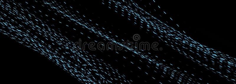 Blue Dotted Lines of Lights on a Black Background Stock Illustration ...