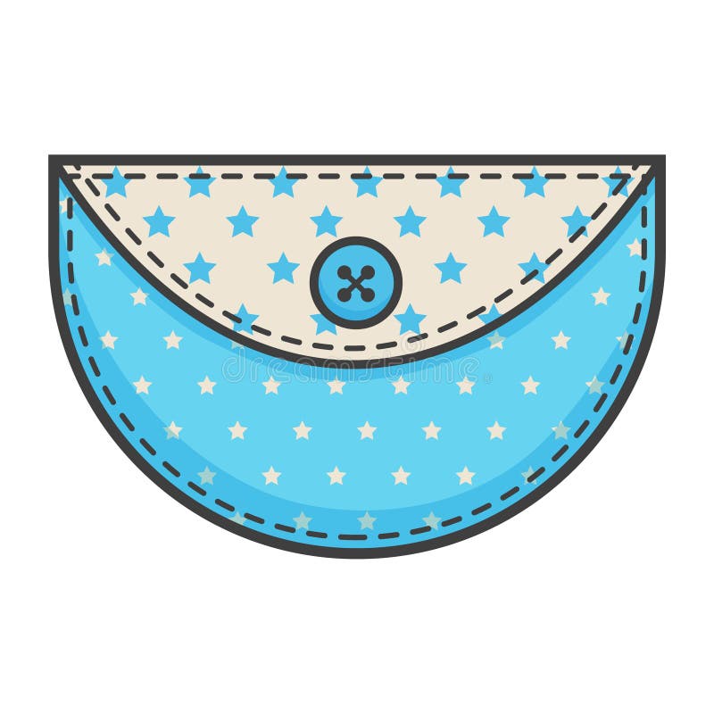 Blue Dotted Pocket Patch. Element for Casual Style Clothes, Dresses and ...