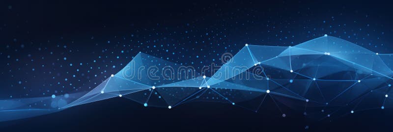 Blue Dotted Technology Background with Angular Lines AI Generated Stock ...