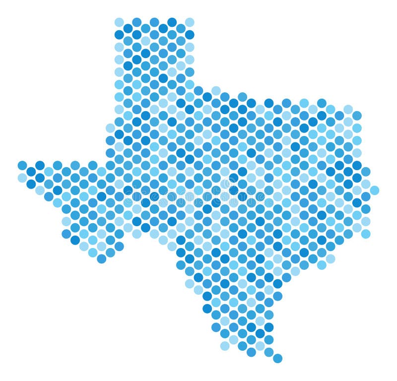 Blue Dotted Texas Map stock vector. Illustration of dotted - 118741087