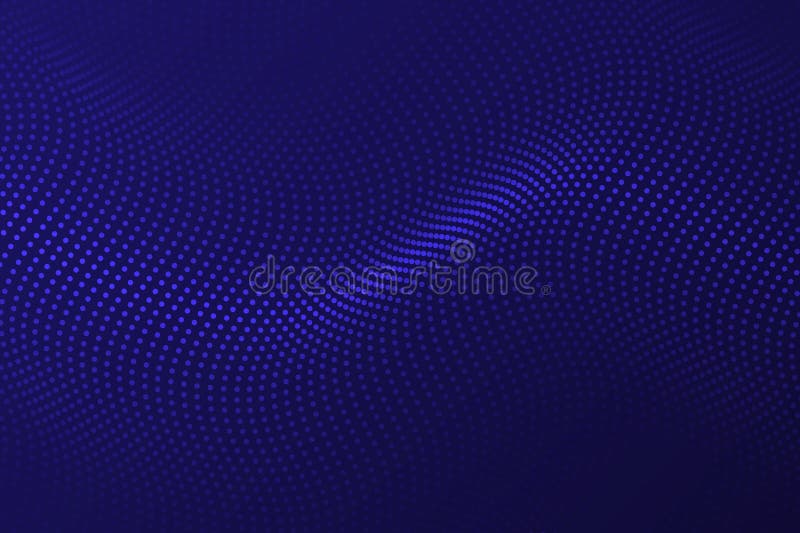 Blue Dotted Wave Pattern on Deep Blue Background Stock Illustration ...
