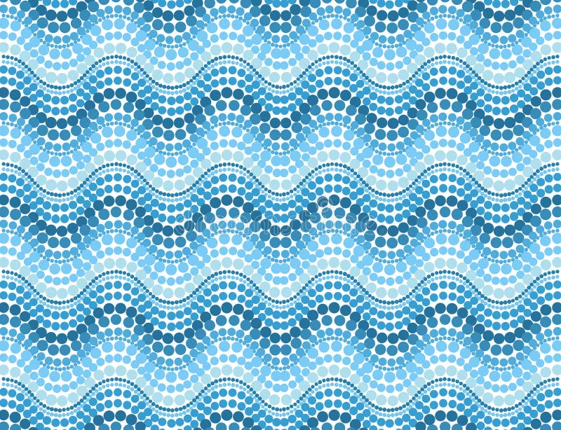 Blue Dotted Waves Vector Seamless Pattern Stock Vector - Illustration ...