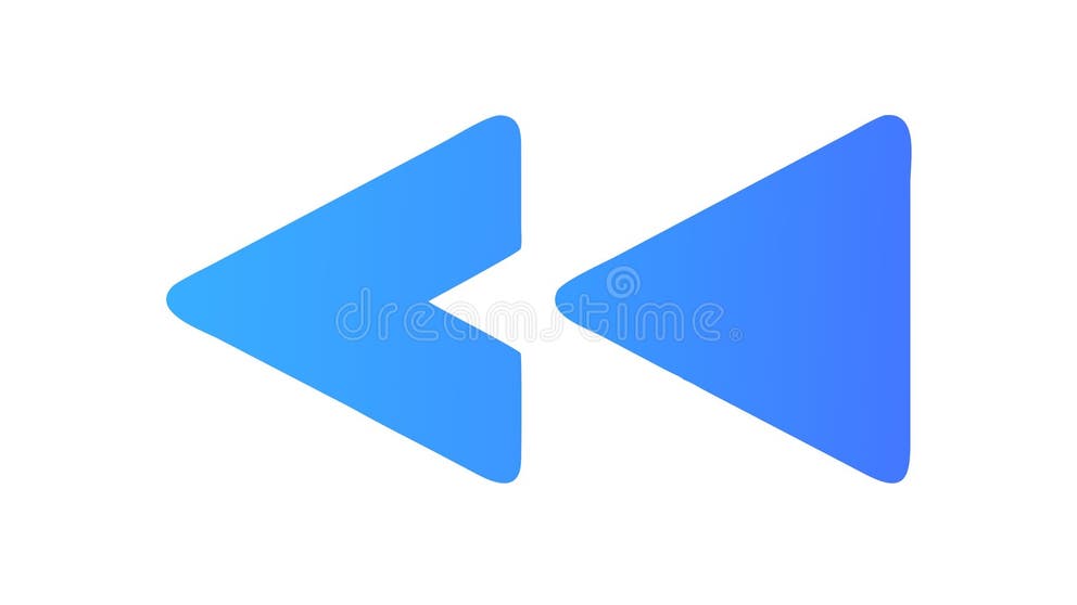Blue Double Left Arrows Icon, Representing Rewind or Skip Back, Vector ...