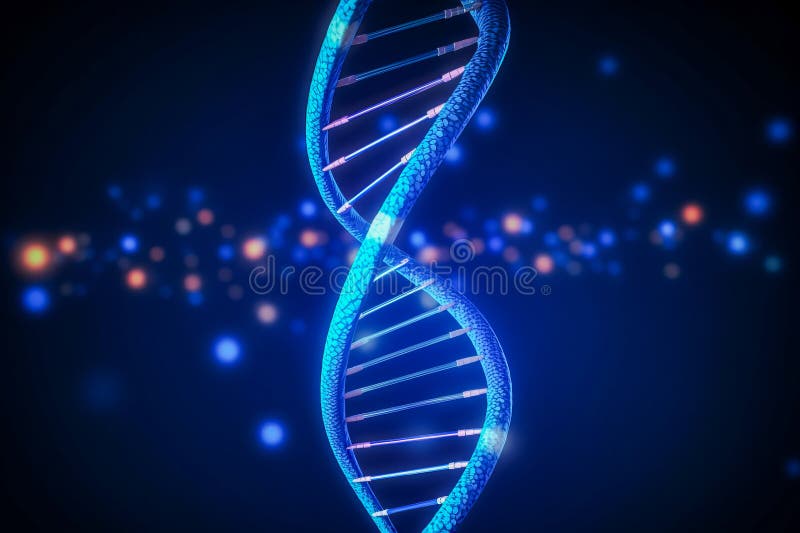 Blue Double - Stranded Structure with Blue Background. Generative AI ...