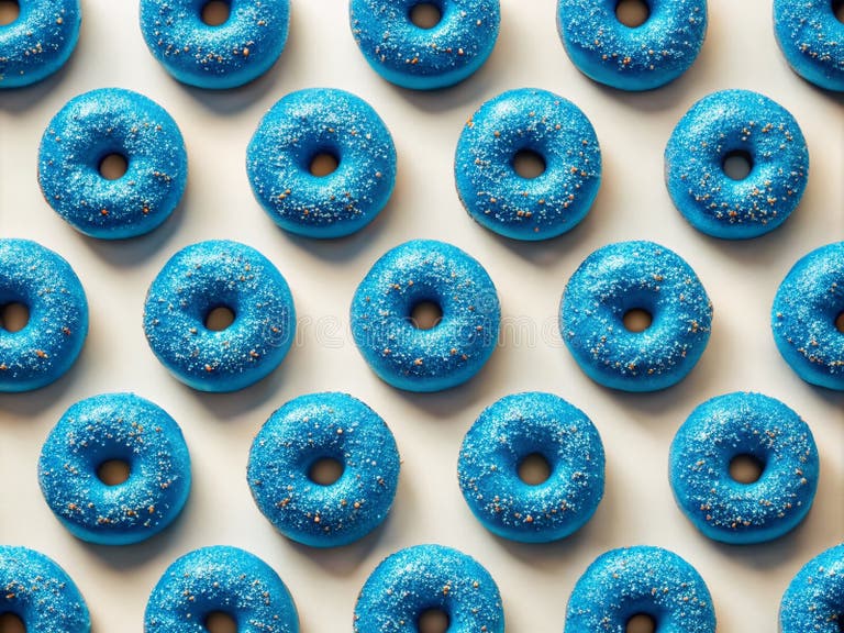 Blue Doughnut Pattern a Conceptual Exploration of Texture Color and ...