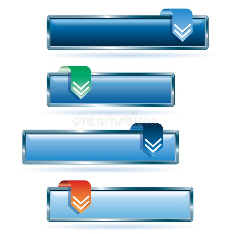 Blue web buttons long stock vector. Illustration of click - 9724706