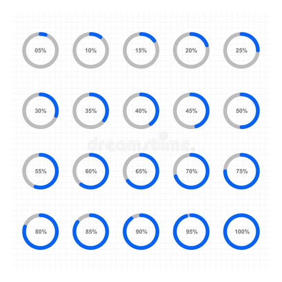 Blue Download Process. Loading Indicator. Circle Percentage Diagrams ...
