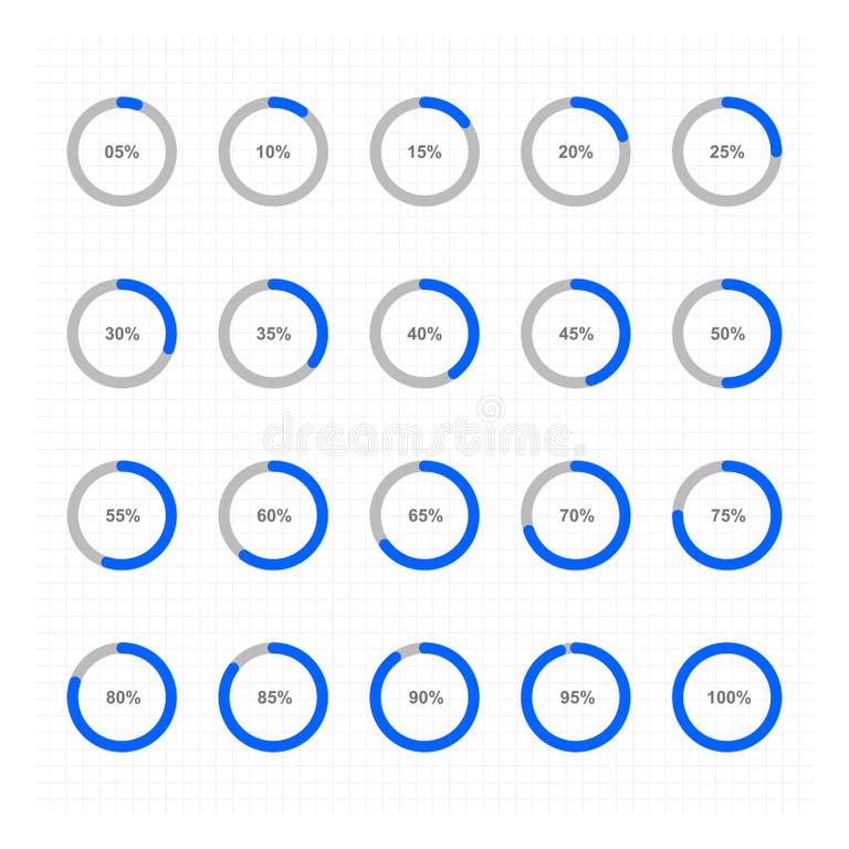 Blue Download Process. Loading Indicator. Circle Percentage Diagrams ...