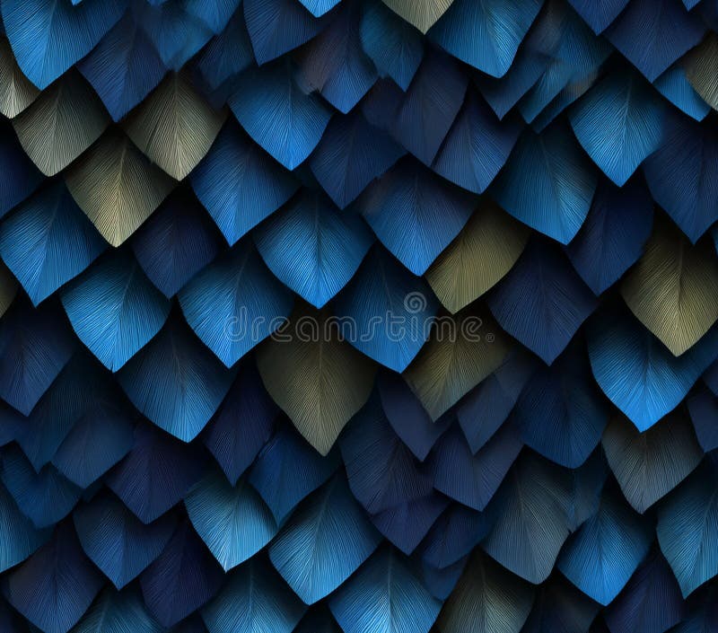Blue Dragon Scales Texture Seamless Pattern for Design Stock ...