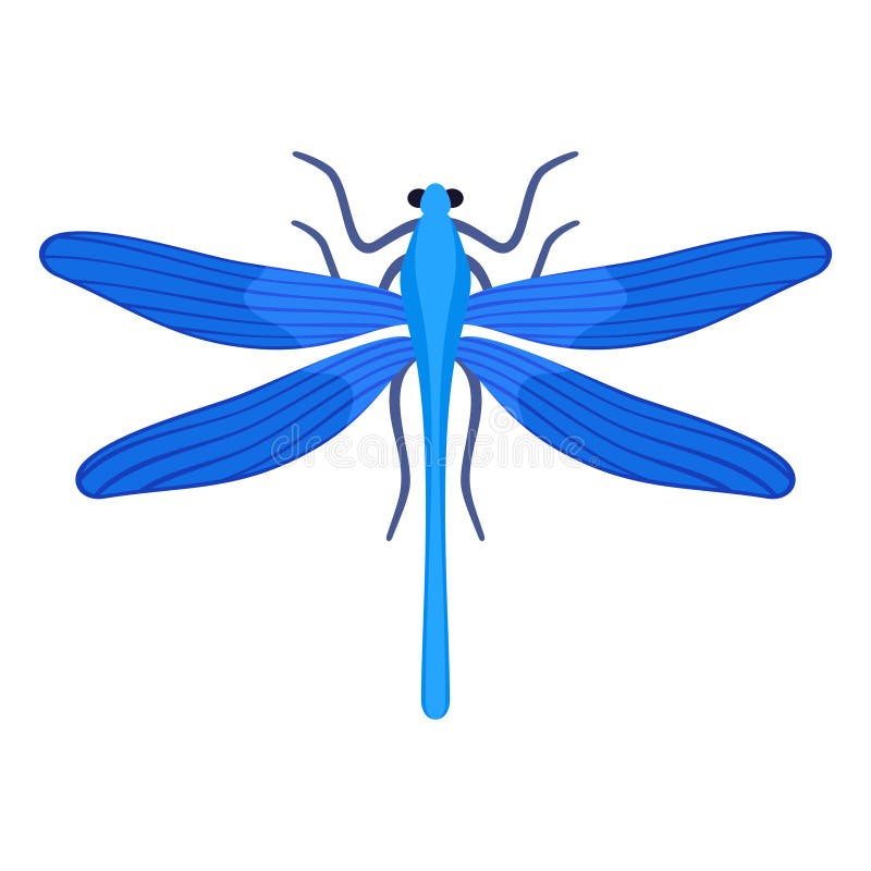 Blue Dragonfly Insect Flat Style Vector Illustration Stock Vector - Illustration of abstract ...