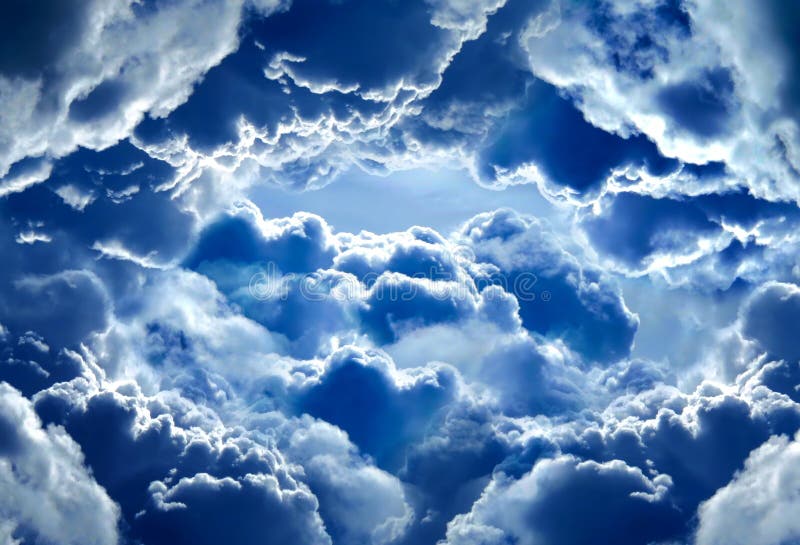 Blue Dramatic Clouds Background Stock Photo - Image of dramatic ...
