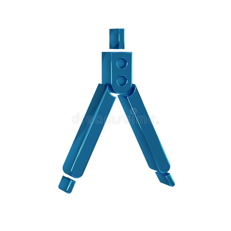 Blue Drawing Compass Icon Isolated on Transparent Background. Compasses ...