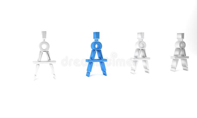 Blue Drawing Compass Icon Isolated on White Background. Compasses Sign ...