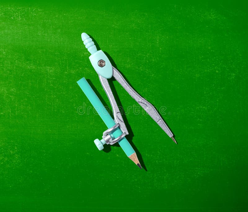 Blue drawing compass stock photo. Image of blackboard - 178329644