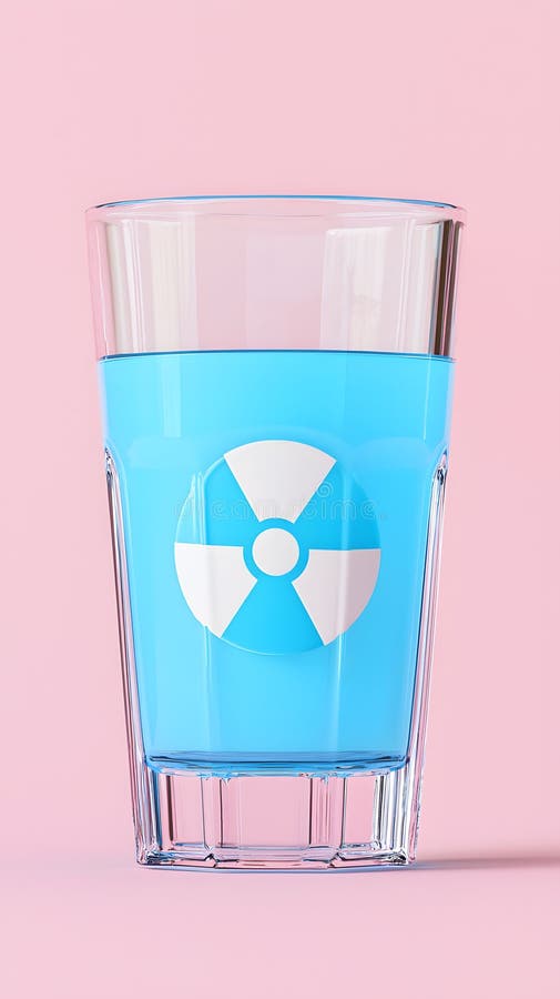 Blue Drink in Glass with Hazard Symbol Stock Image - Image of clear ...