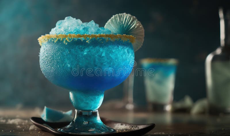 A Blue Drink with a Lime Garnish in it Stock Illustration ...