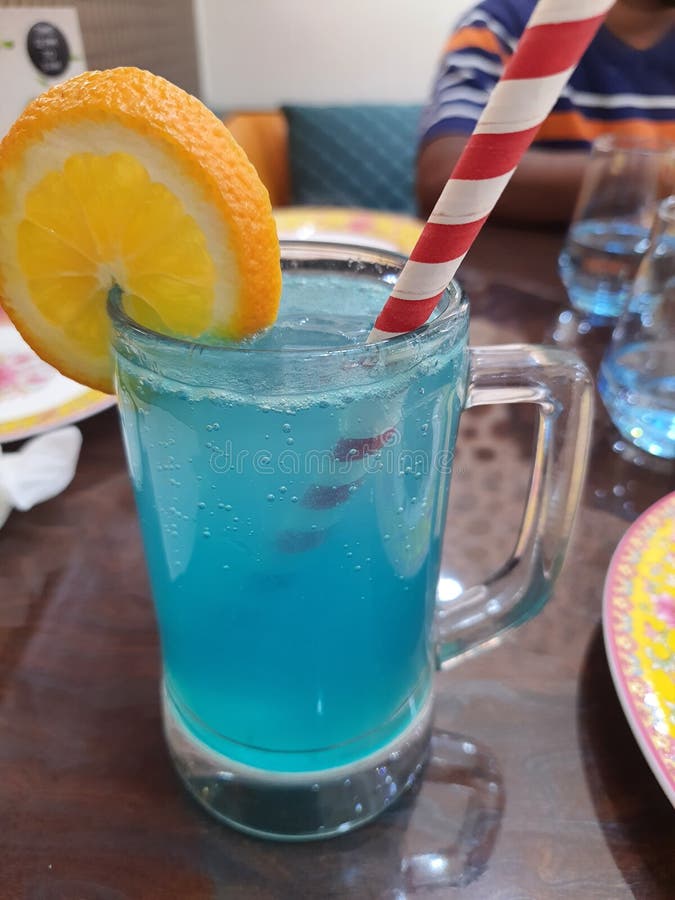 Blue Drink stock image. Image of fruit, strawberry, dessert - 254458061