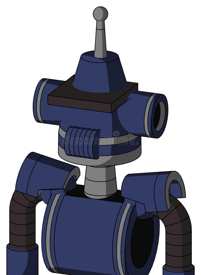 Blue Droid with Cone Head and Speakers Mouth and Black Visor Cyclops ...