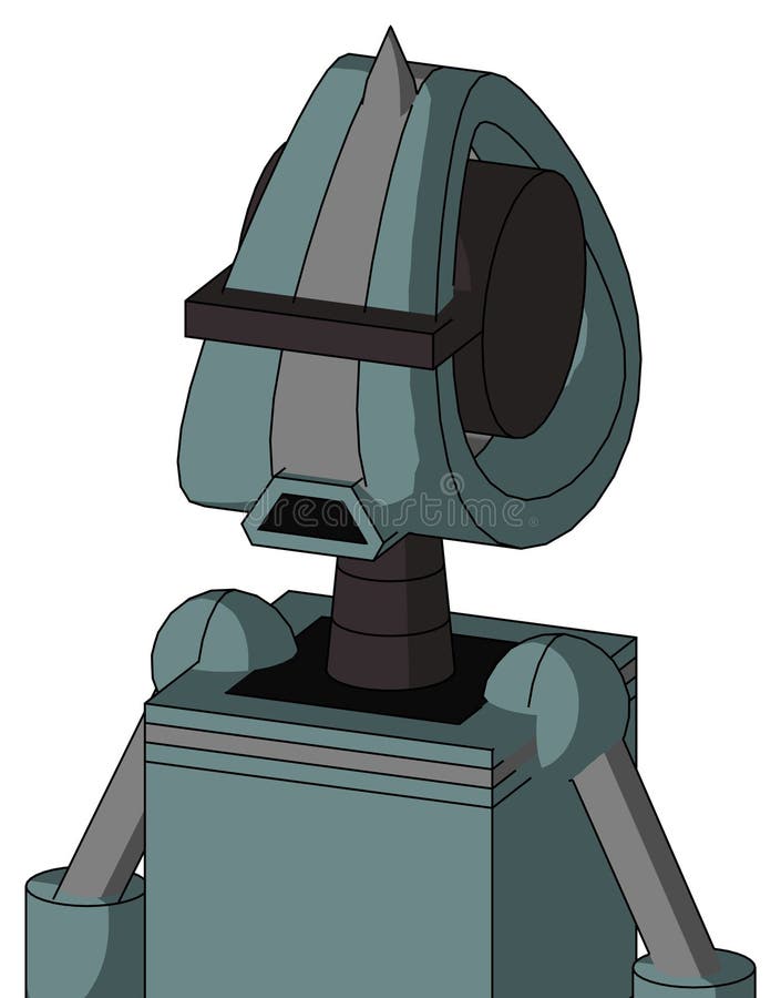 Blue Droid with Droid Head and Sad Mouth and Black Visor Cyclops and ...