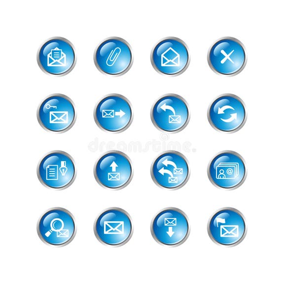 Blue drop e-mail icons stock vector. Illustration of importance - 3501034
