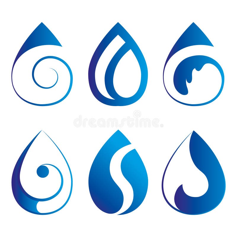 Blue drop building icons stock vector. Illustration of site - 3500932