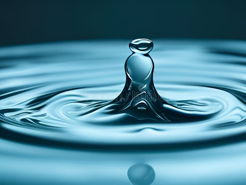 Blue drop falling in water stock illustration. Illustration of ...