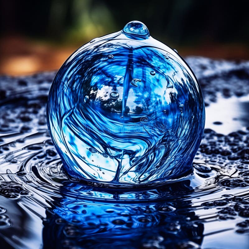 A Drop of Water Falls into a Puddle of Water Stock Photo - Image of ...