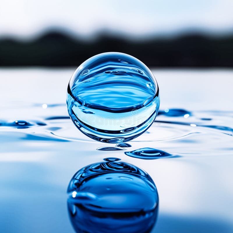A Drop of Water Falls into a Puddle of Water Stock Photo - Image of ...