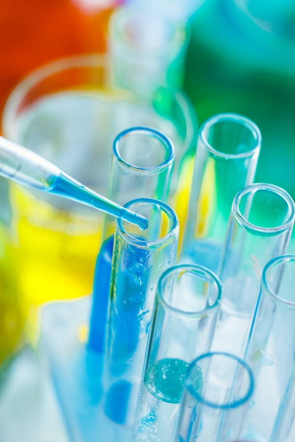 Laboratory Tubes for Experiments Stock Photo - Image of hand, bowl ...