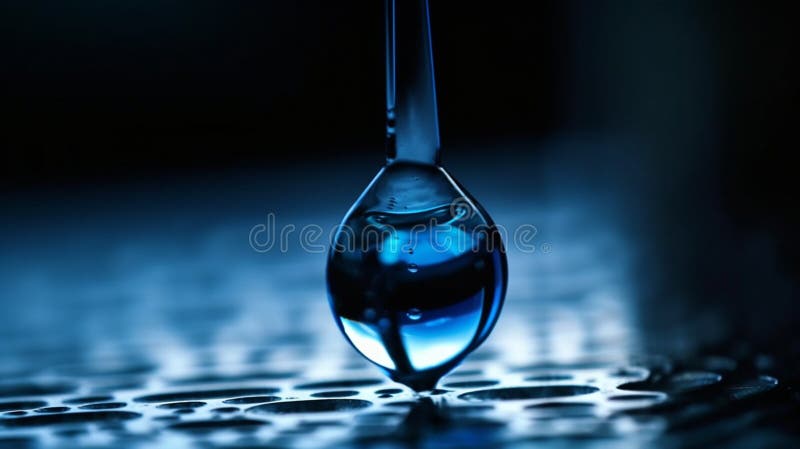 Blue Drop from a Pipette in a Science Lab Stock Illustration ...