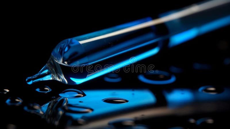 Blue Drop from a Pipette in a Science Lab Stock Illustration ...