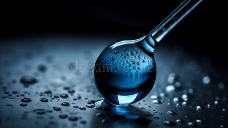 Blue Drop from a Pipette in a Science Lab Stock Illustration ...