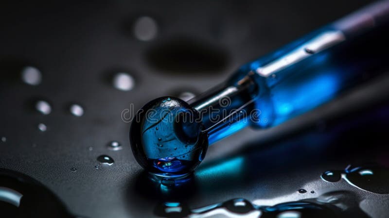 Blue Drop from a Pipette in a Science Lab Stock Illustration ...