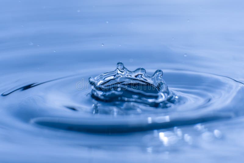 Blue Drop Water , Liquid Blue Water Drop Ripple Background Stock Photo ...