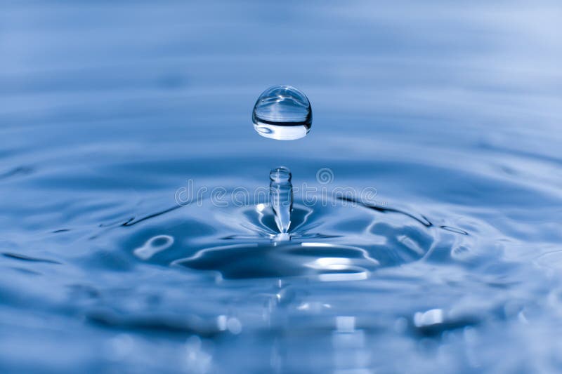 Blue Drop Water , Liquid Blue Water Drop Ripple Background Stock Photo ...