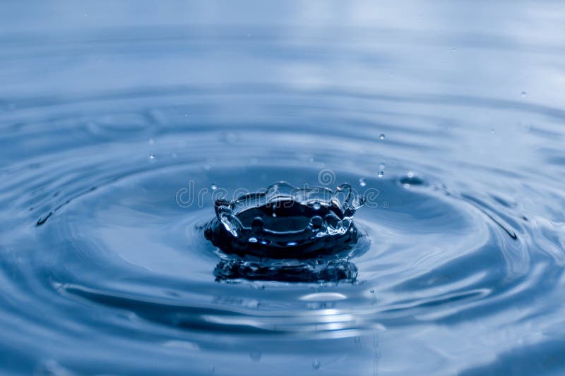 Blue Drop Water , Liquid Blue Water Drop Ripple Background Stock Image ...